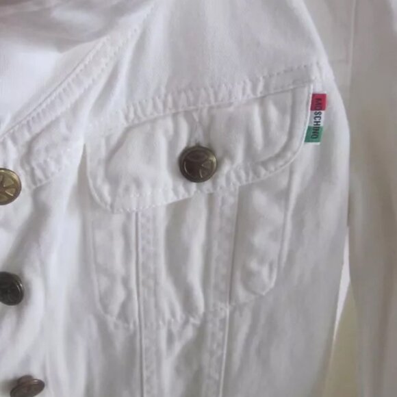 Moschino | Jackets & Coats | Moschino Jeans White Denim Crop Jacket ...